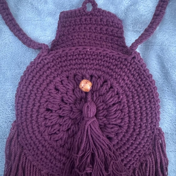 Hand Crafted | Bags | Boho Maroon Crochet Bag | Poshmark